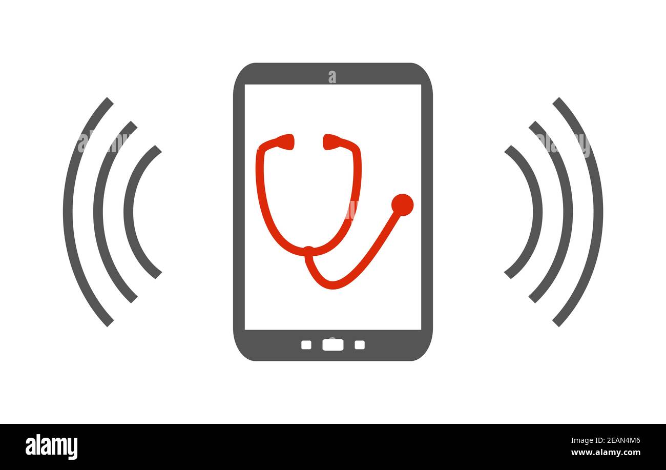 Stethoscope on Mobile Phone - E-Health Stock Photo - Alamy