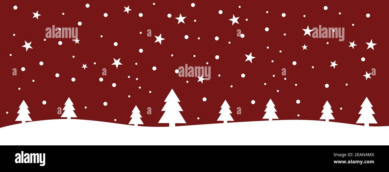 Red Banner with winter landscape for christmas Stock Photo - Alamy