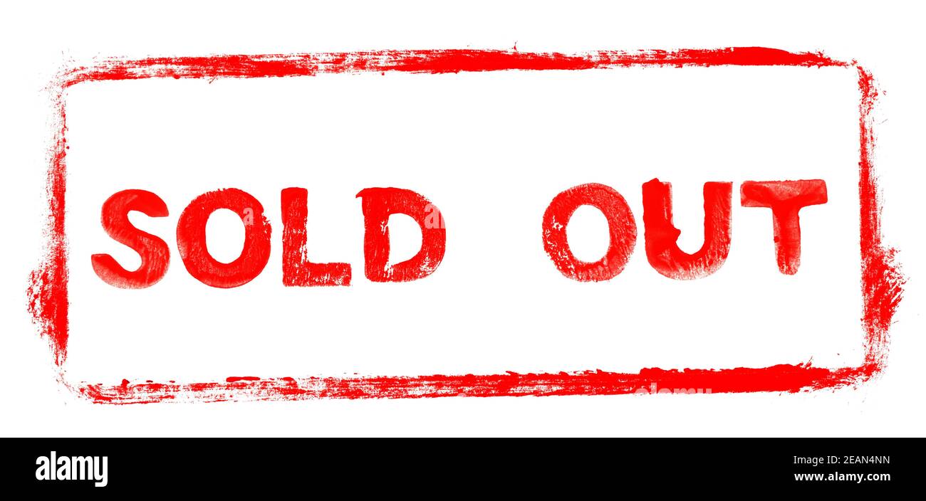Red stencil frame: Sold Out banner Stock Photo - Alamy
