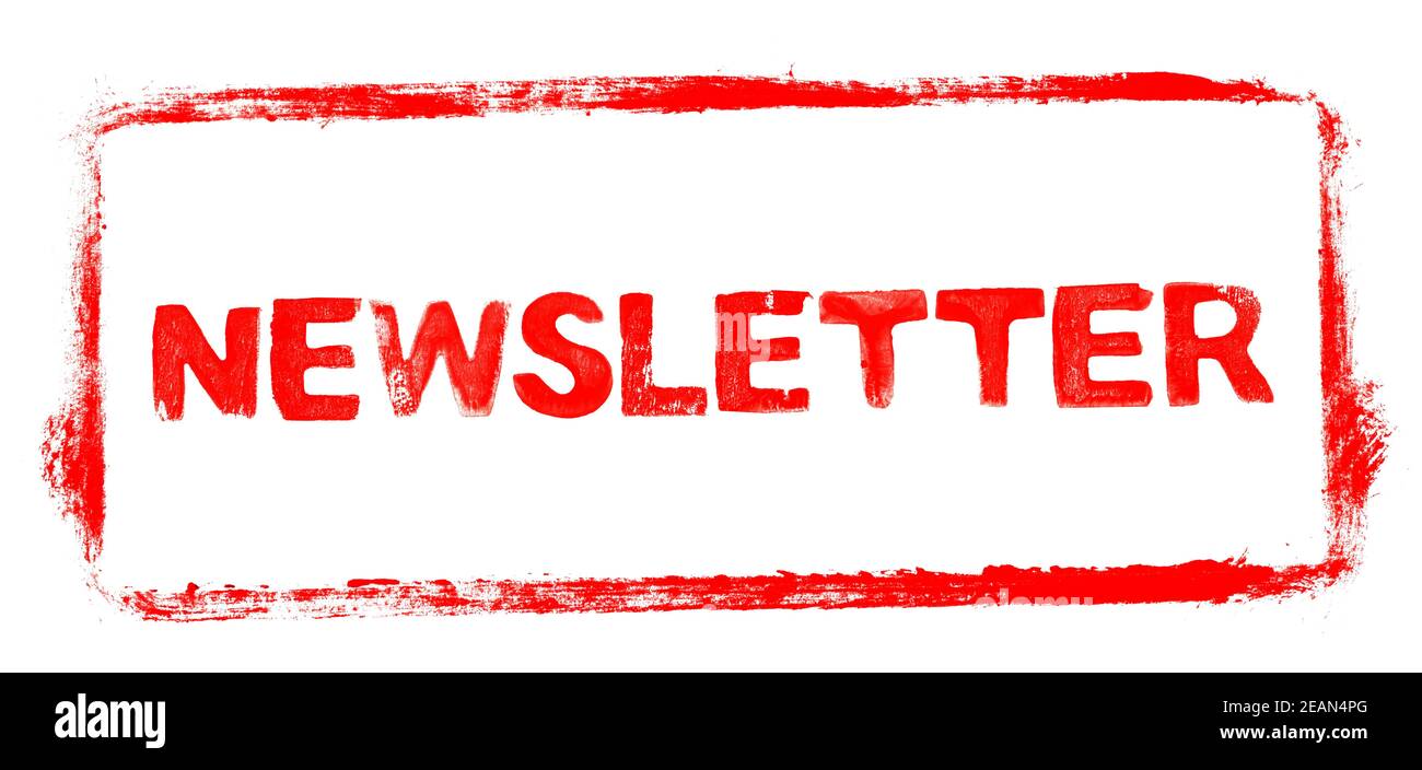 Red stencil frame: Newsletter banner Stock Photo - Alamy