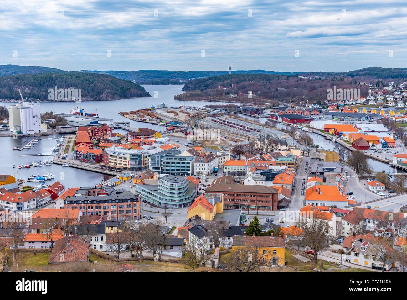 Aerial view of Norwegian city Halden Stock Photo - Alamy