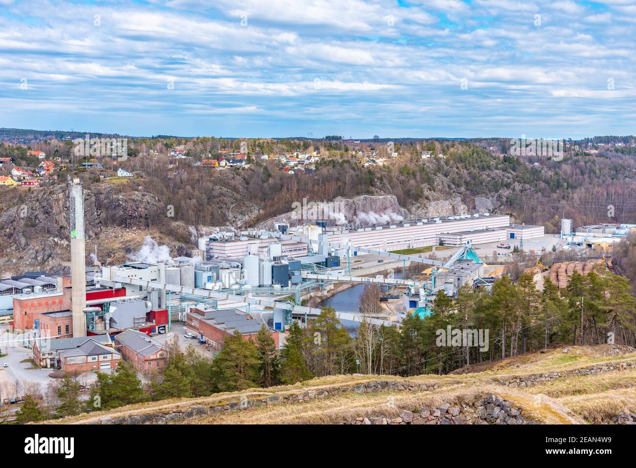 Paper mill factory in Halden, Norway Stock Photo - Alamy