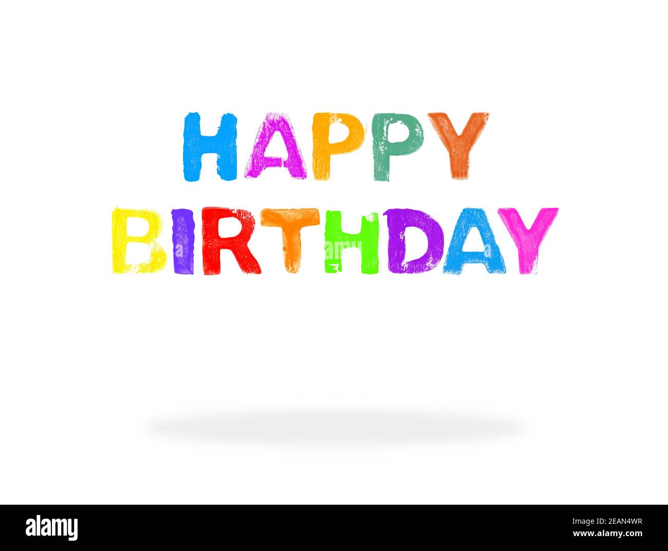 Colorful stencil text with shadow: Happy Birthday Stock Photo - Alamy