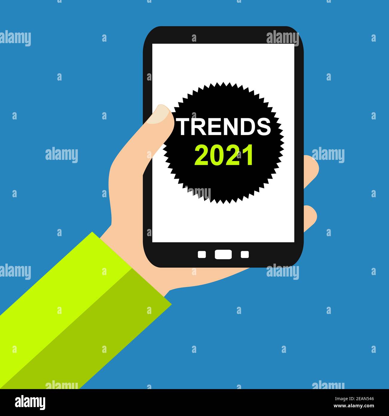 Flat Design Smartphone: Trends 2021 Stock Photo - Alamy