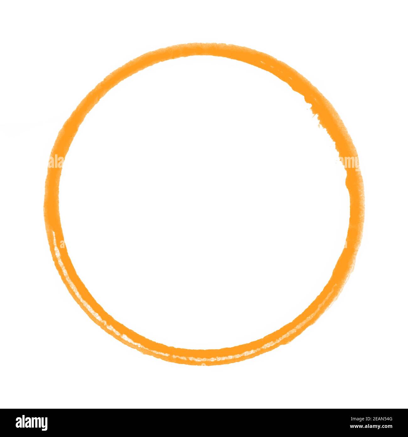 Orange Watercolor circle made with paintbrush Stock Photo - Alamy