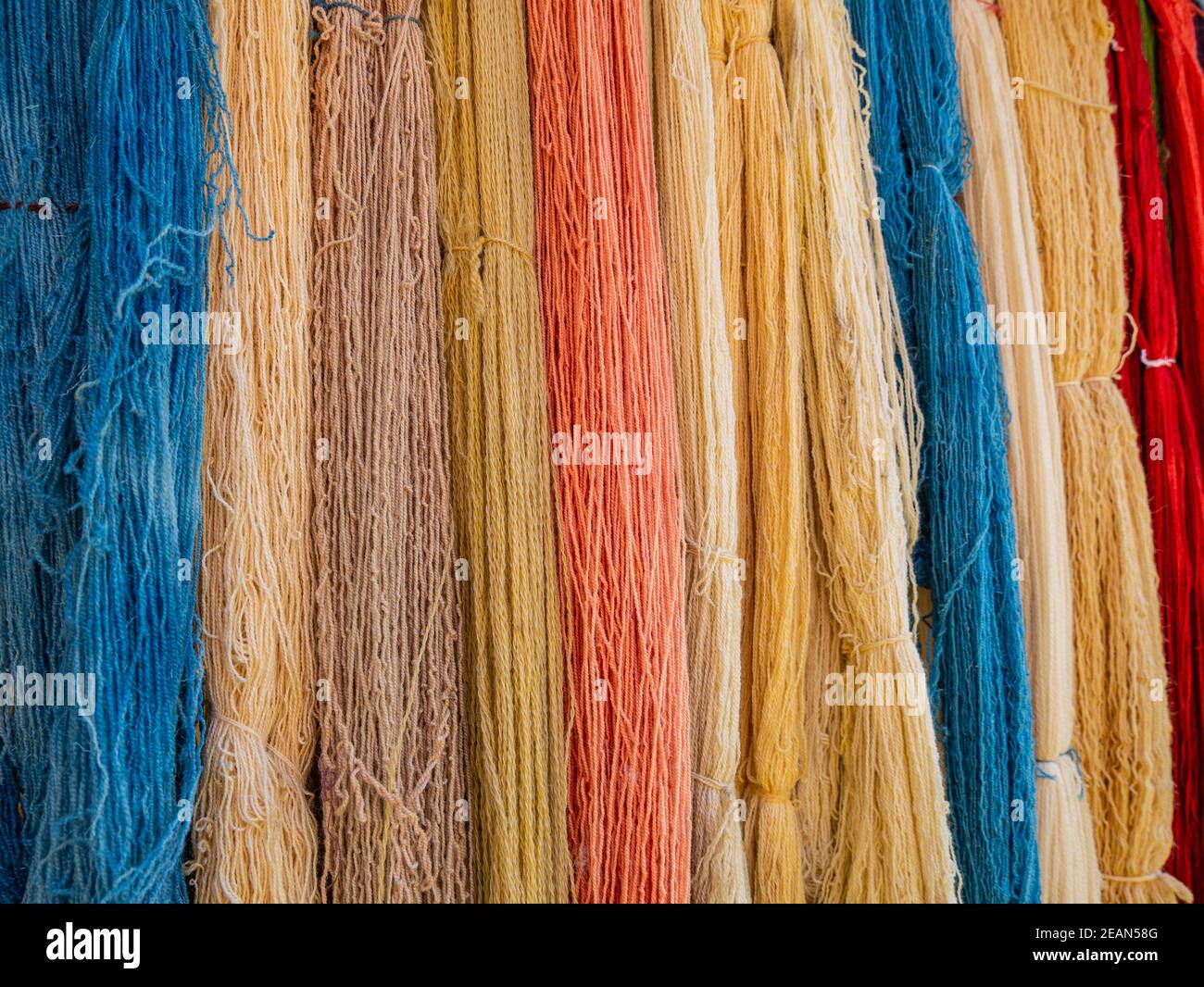 Small bundles of a naturally dyed wool Stock Photo - Alamy