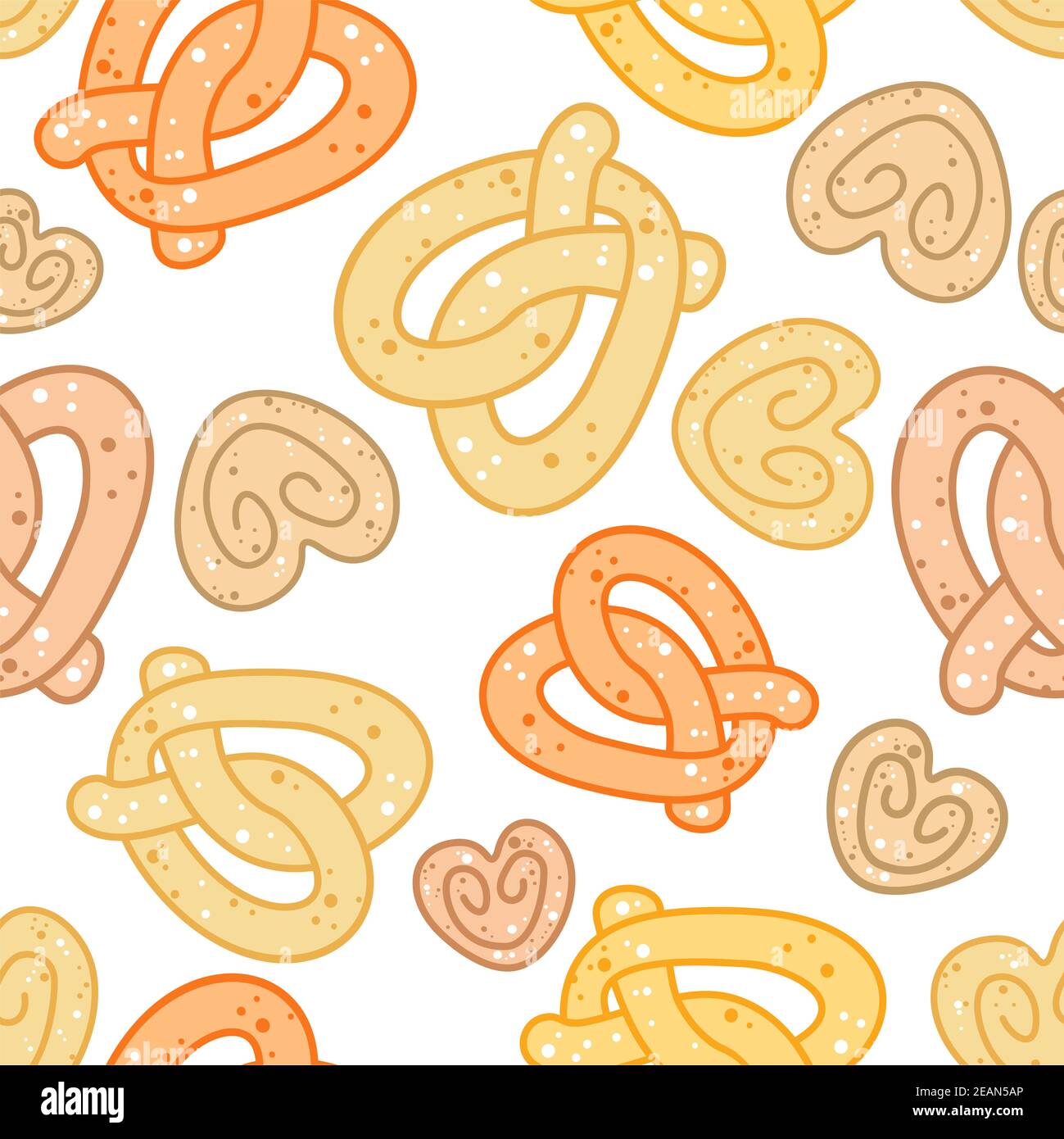 Seamless pattern of pretzels bakery elements for food design Stock Vector Image & Art - Alamy