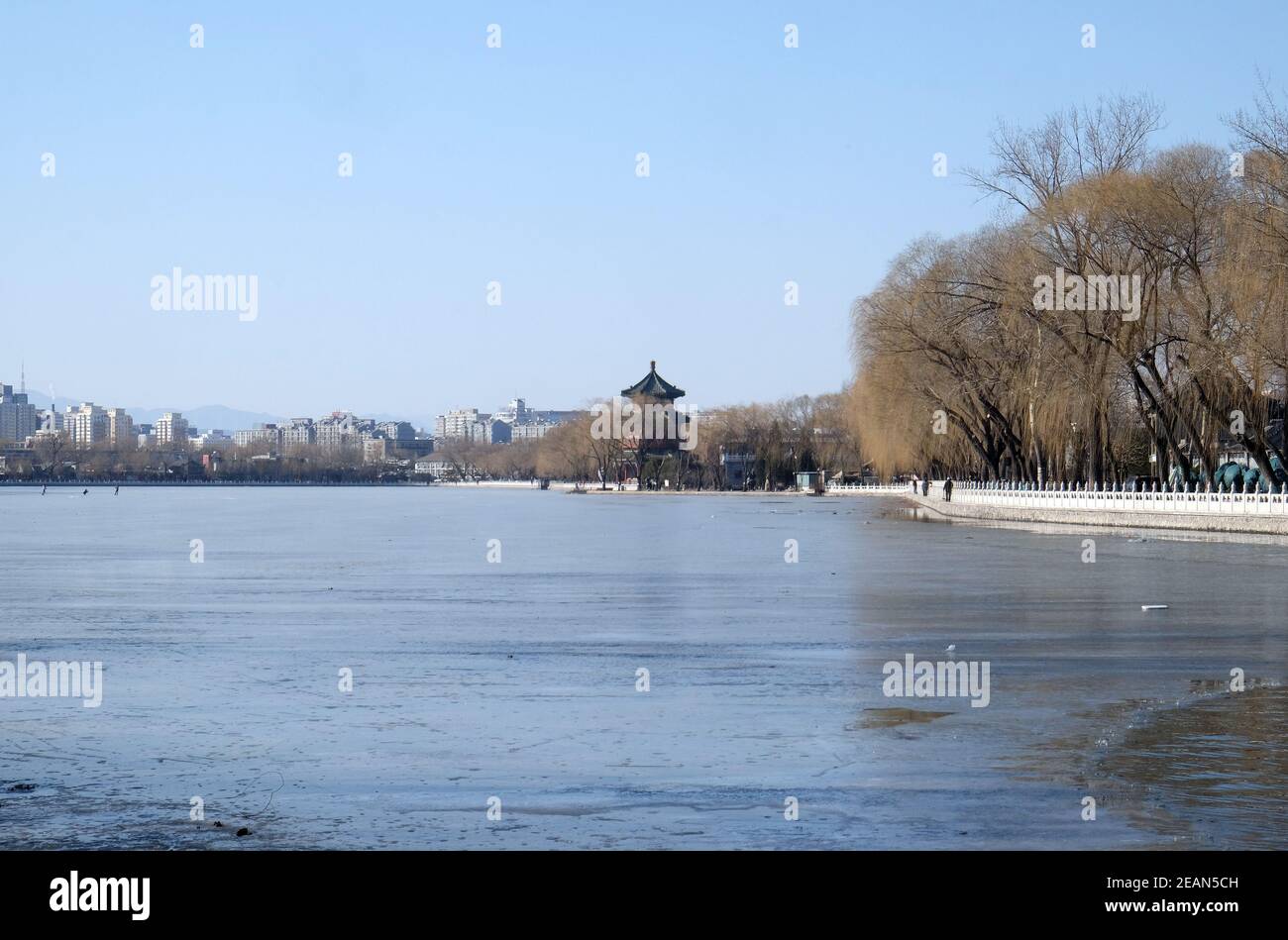 Houhai lake, the area is also known as Shichihai and consists three ...