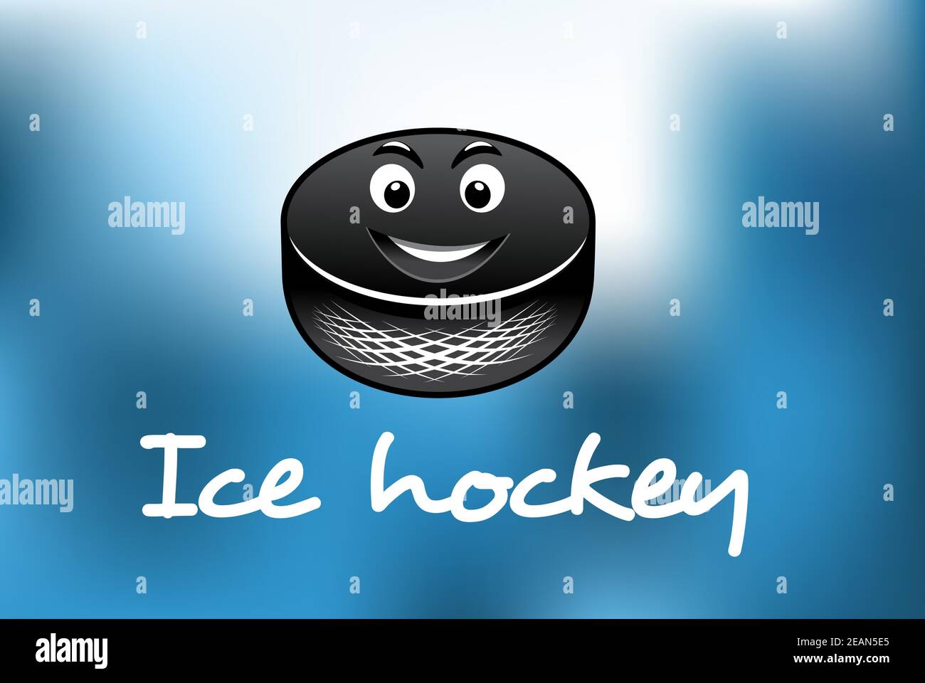 Cartoon ice hockey puck for winter sport, hockey and recreation design ...