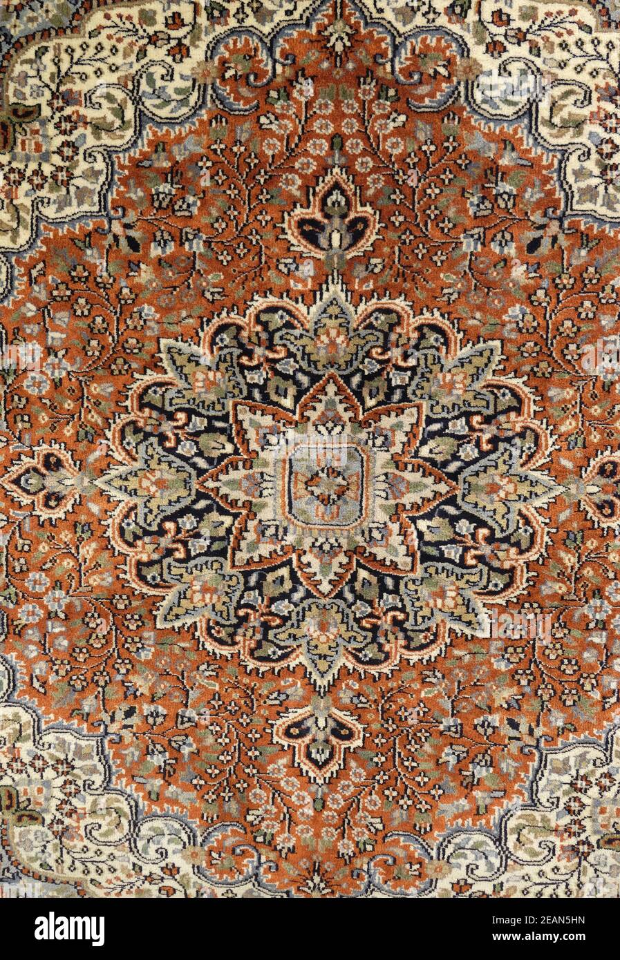 Handmade woven rug, oriental craft in Jaipur, Rajasthan, India Stock ...