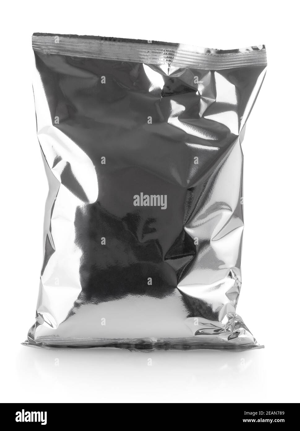 silver foil package isolated on white with clipping path Stock Photo ...