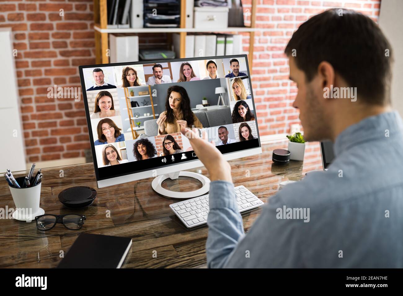 Online Video Conference Webinar Meeting Call Stock Photo - Alamy