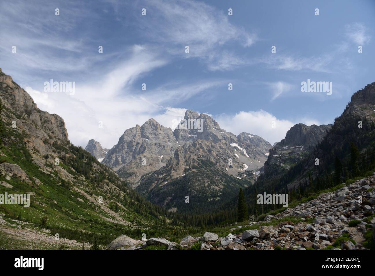 Grand Teton National Park as seen from Paintbrush Divide trail Stock ...