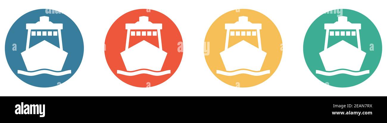 Colorful Banner with 4 Buttons: Cruise Ship, Port, Ferry or Vessel ...