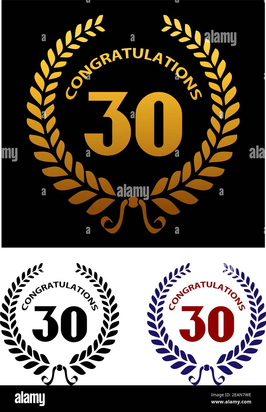 Anniversary jubilee celebration emblem with laurel wreath and text ...