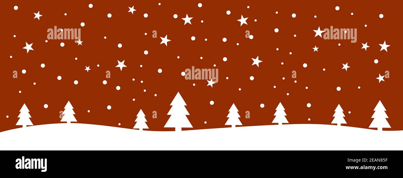 Christmas background with red winter landscape Stock Photo - Alamy