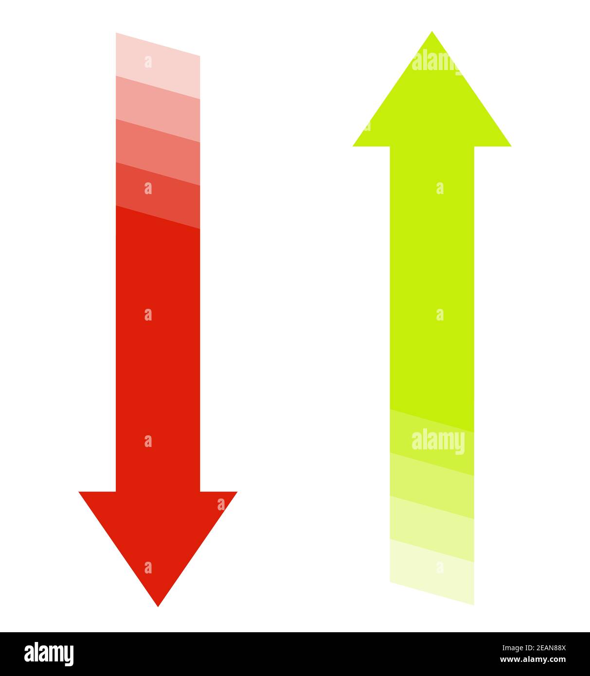 Arrows up and down with red and green colors Stock Photo - Alamy