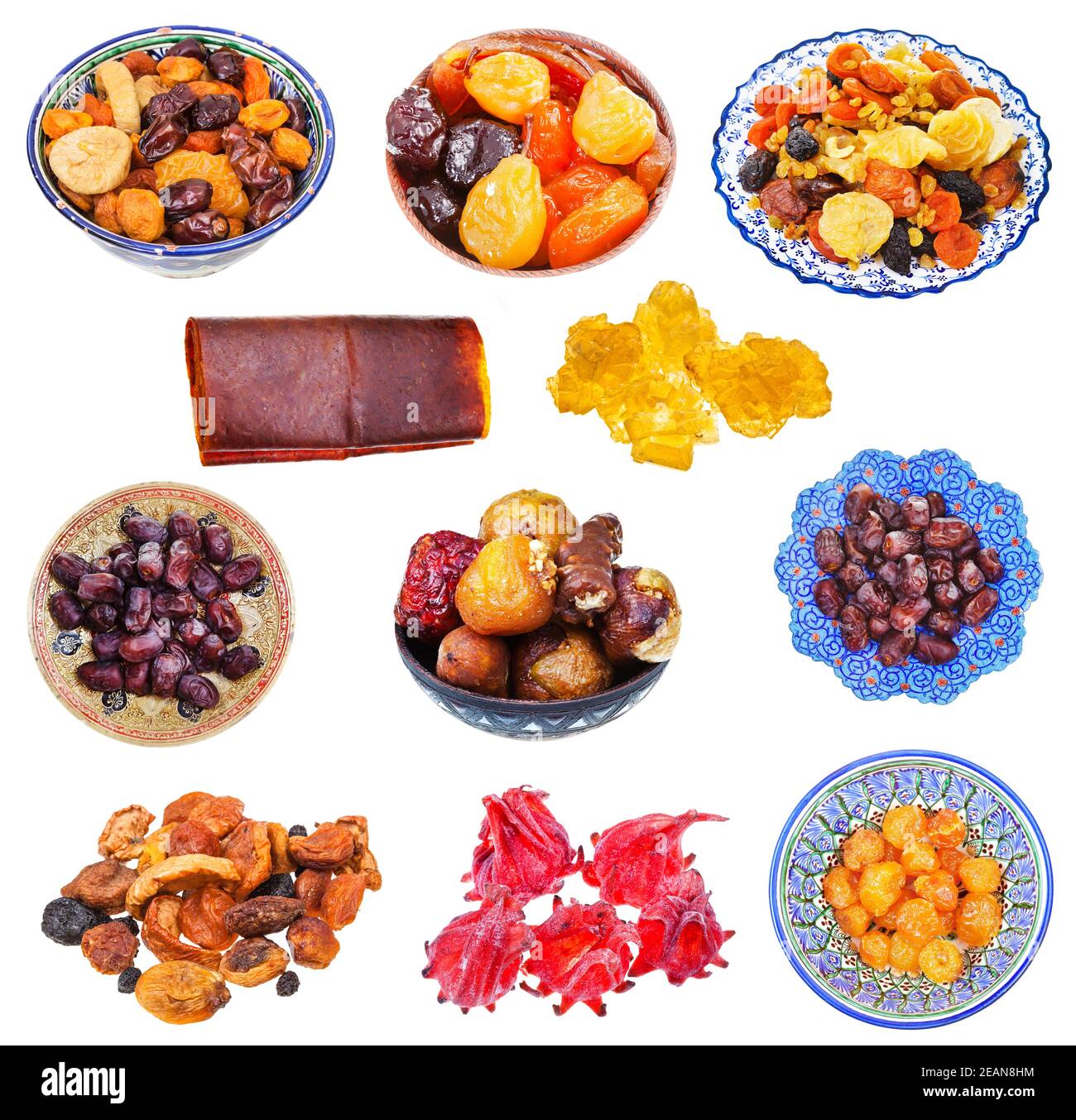 set of various sweet dried fruits isolated Stock Photo - Alamy