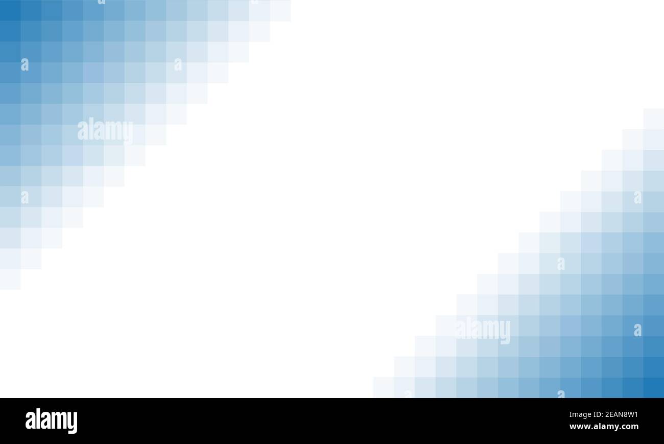Blue pixel frame in the corners with white background Stock Photo - Alamy