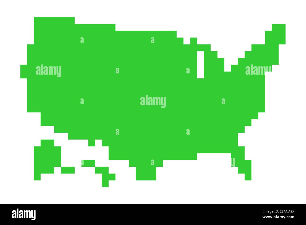 Simple pixel map of USA Stock Photo - Alamy