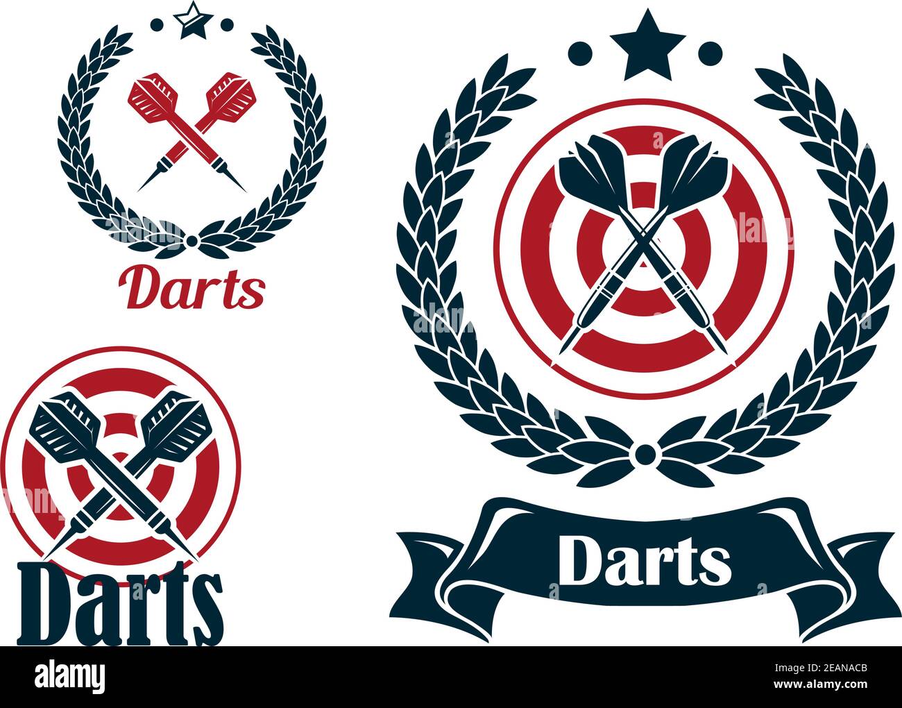 Three darts a target Stock Vector Images - Alamy
