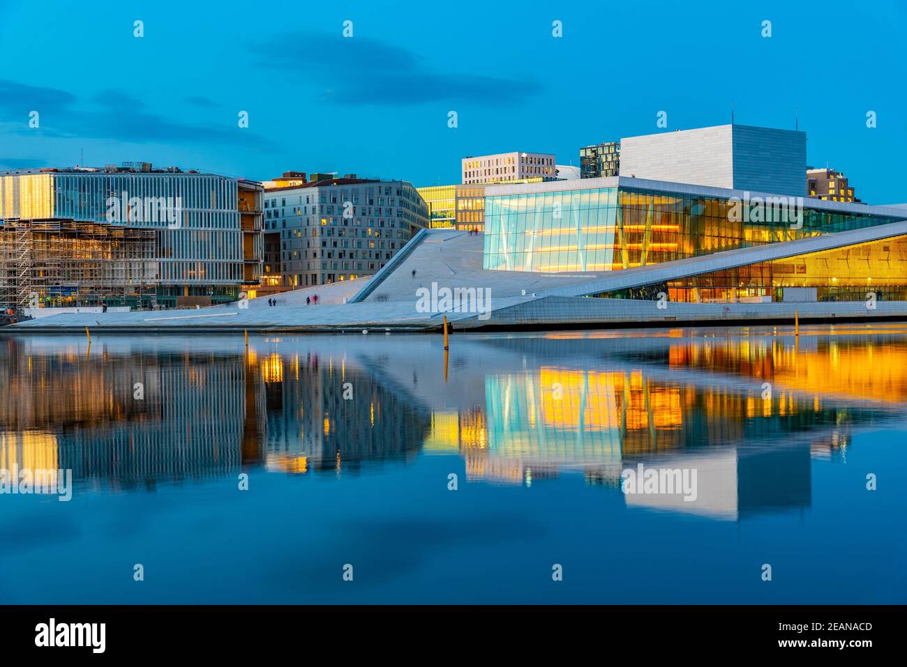 Night view of Opera house in Oslo, Norway Stock Photo - Alamy