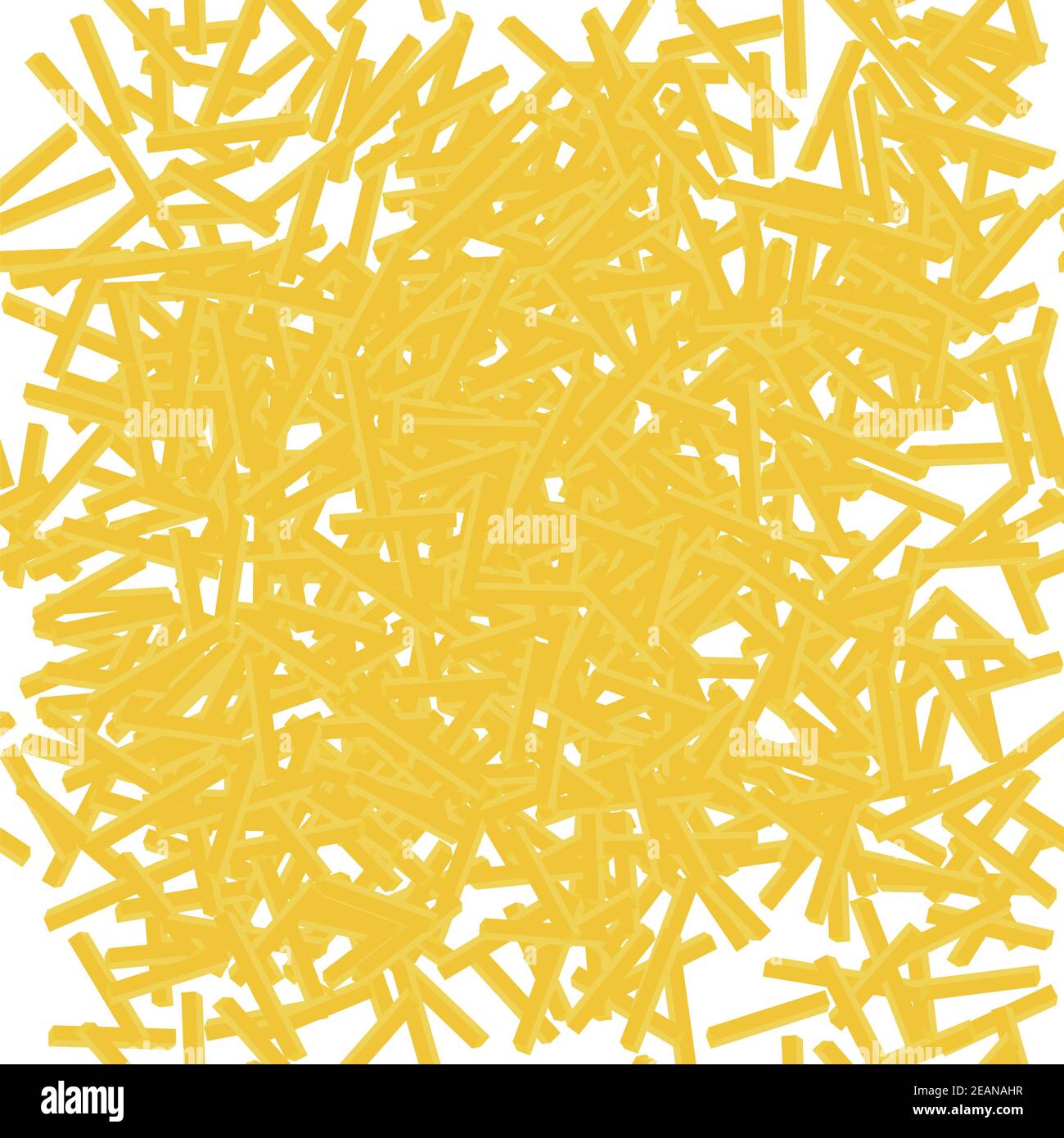 Yellow French Fries Pattern. Fry Potato Chips on White Background ...