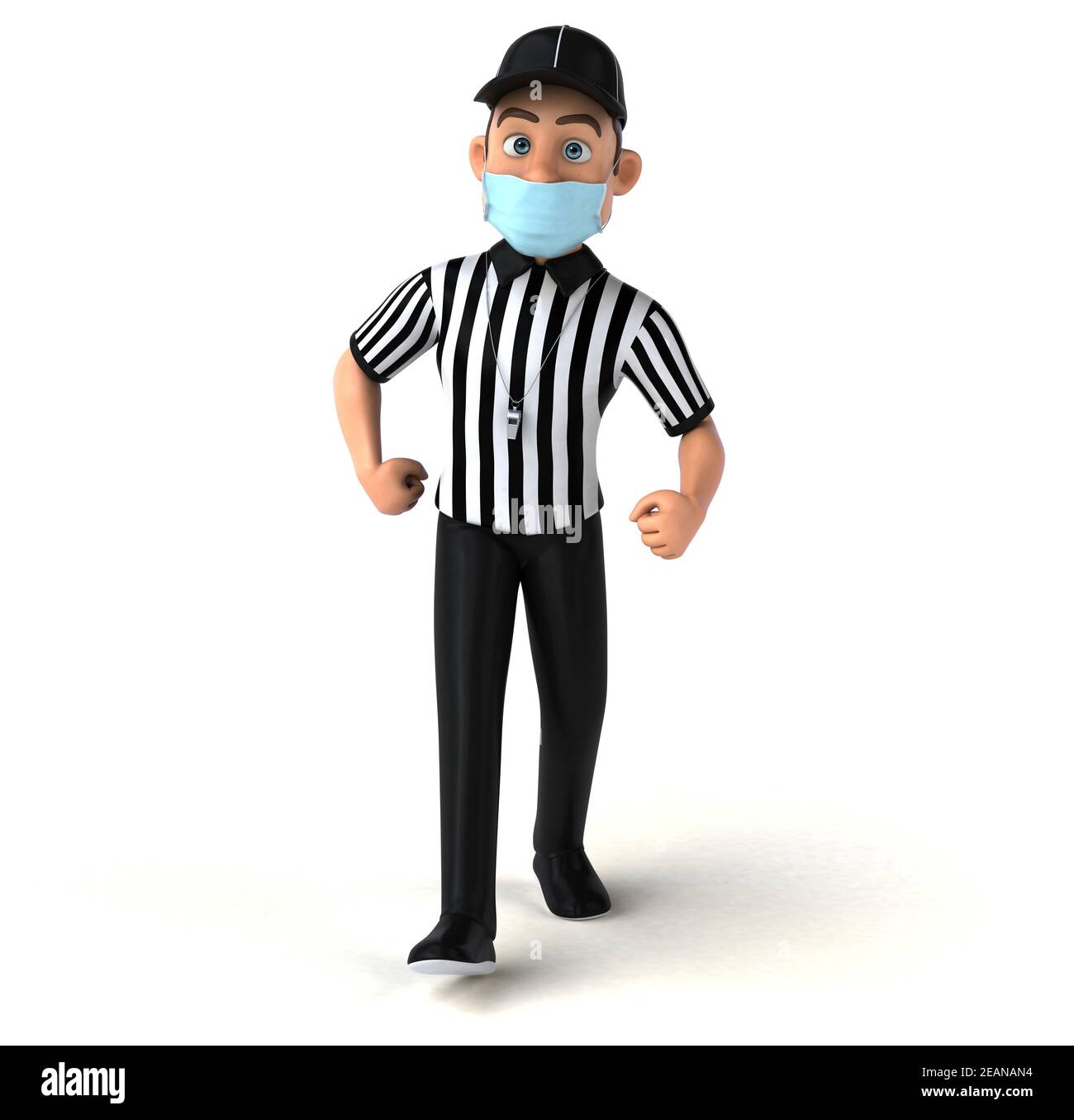 Fun 3D Illustration of an american Referee with a mask Stock Photo - Alamy