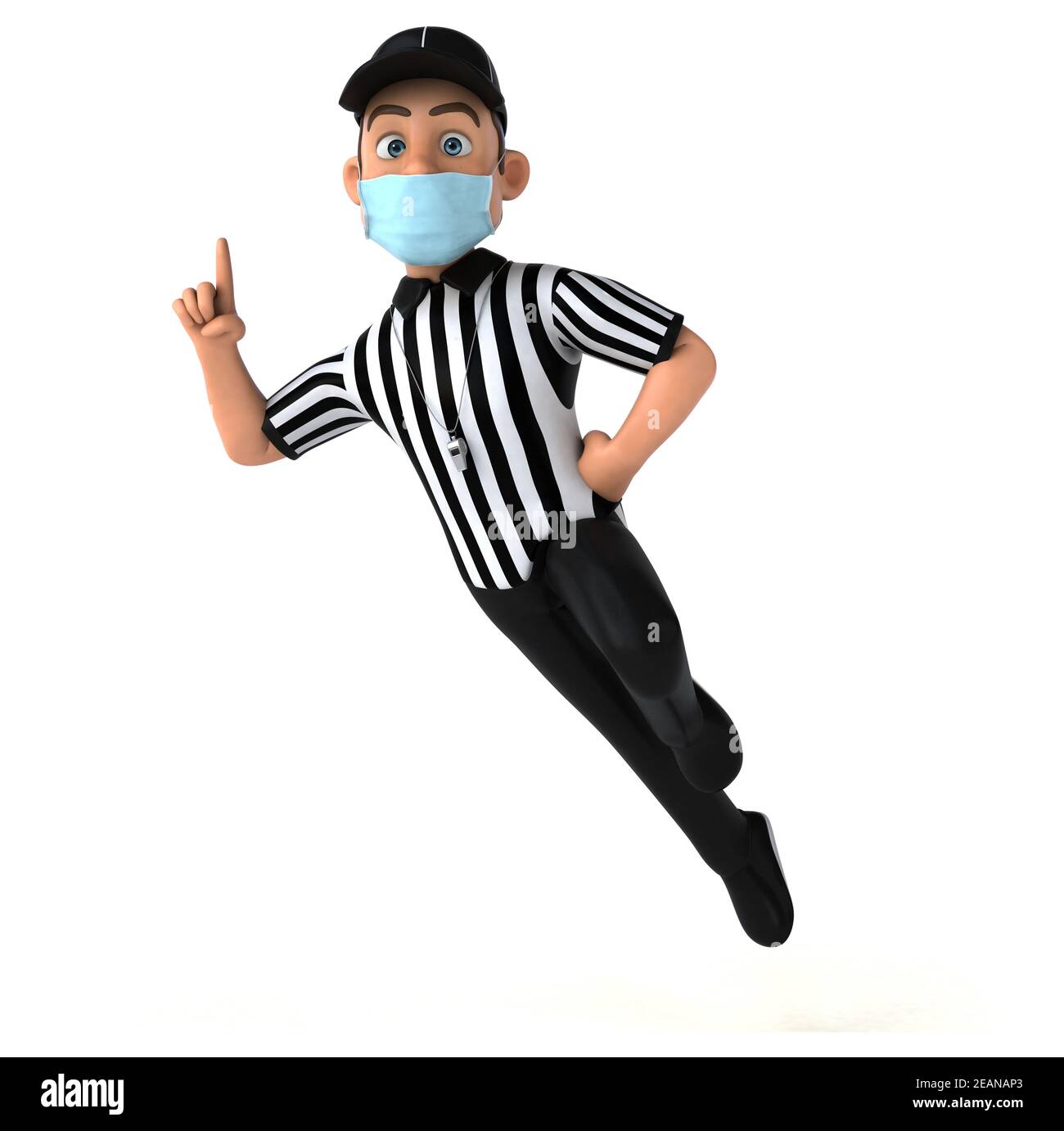 Fun 3D Illustration of an american Referee with a mask Stock Photo - Alamy