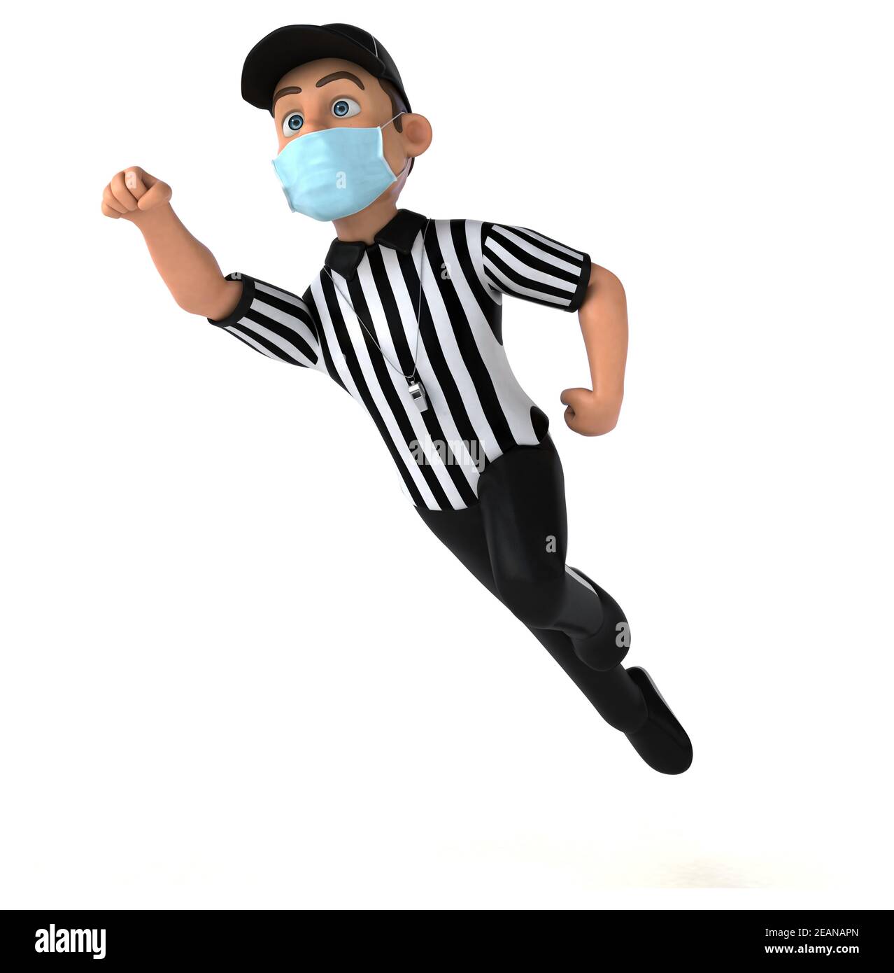 Fun 3D Illustration of an american Referee with a mask Stock Photo - Alamy