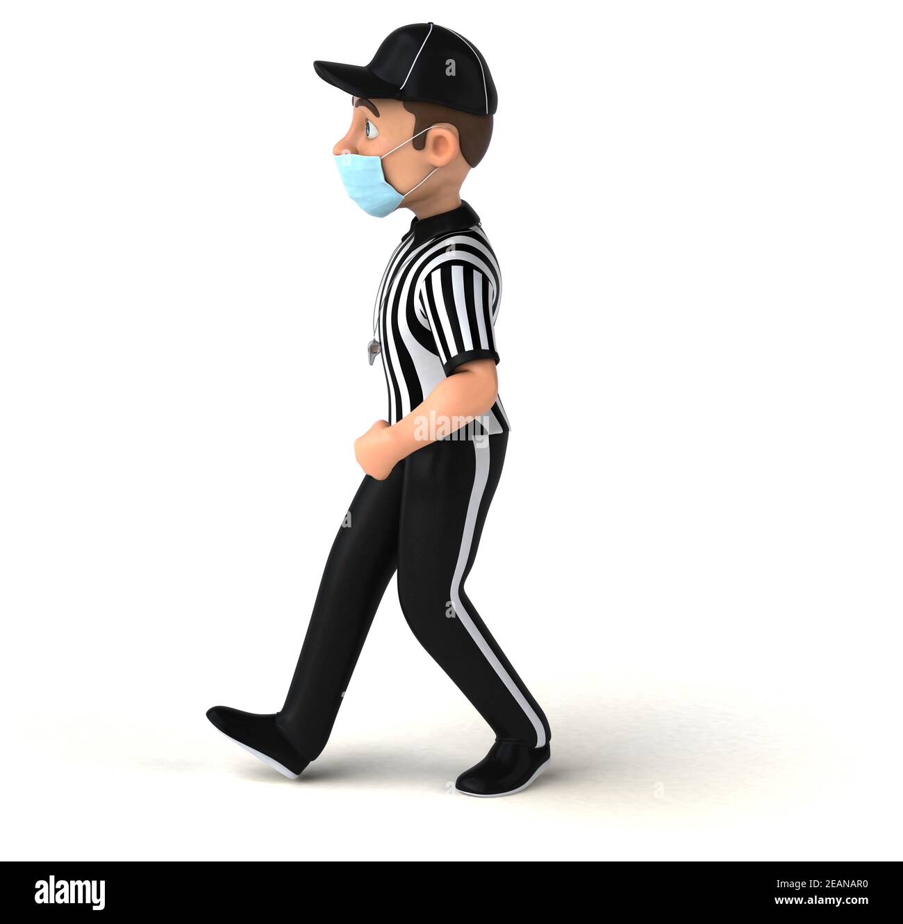 Fun 3D Illustration of an american Referee with a mask Stock Photo - Alamy