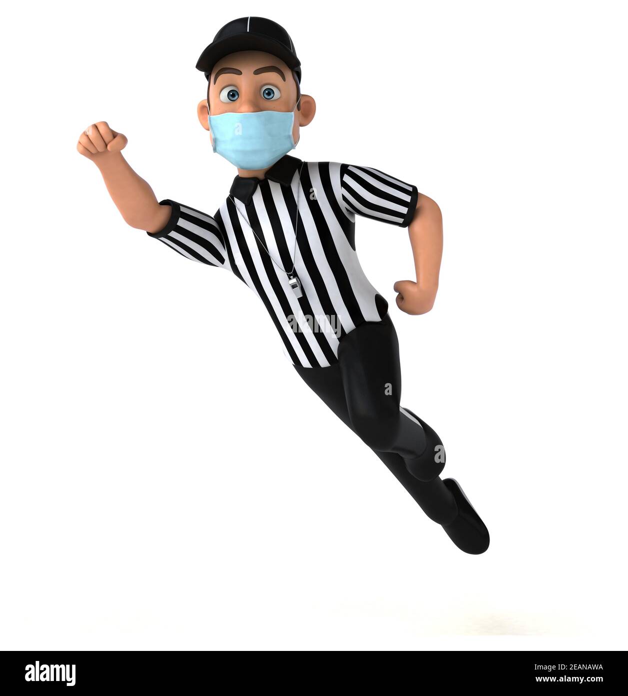 Fun 3D Illustration of an american Referee with a mask Stock Photo - Alamy