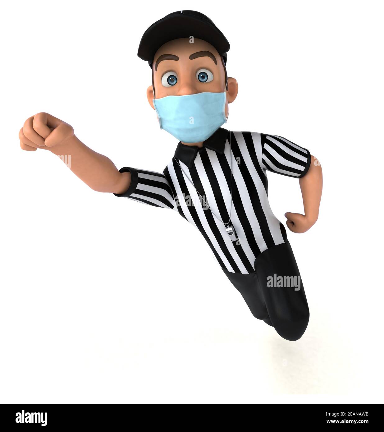 Fun 3D Illustration of an american Referee with a mask Stock Photo - Alamy