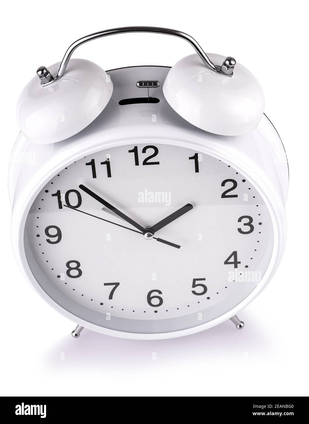 white Alarm clock isolated on white background Stock Photo - Alamy