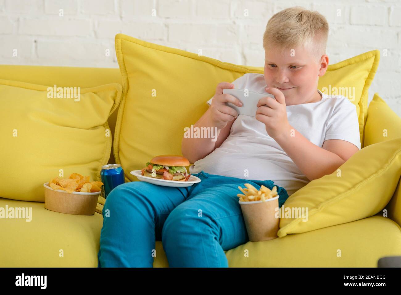 Obese Kids Playing Video Games
