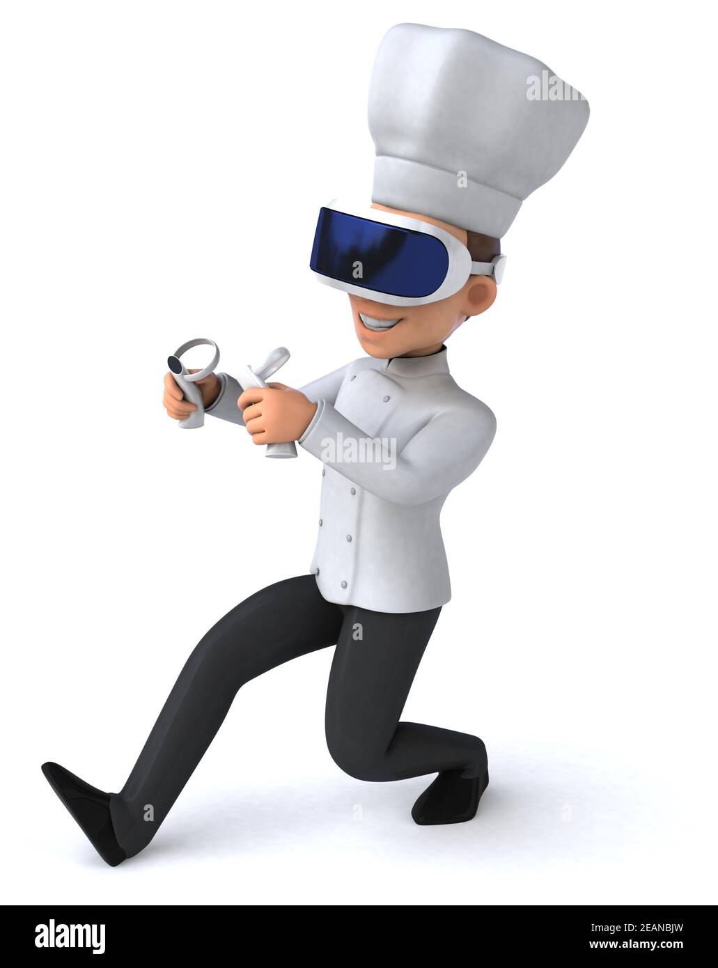 Fun 3D Illustration of a chef with a VR Helmet Stock Photo - Alamy