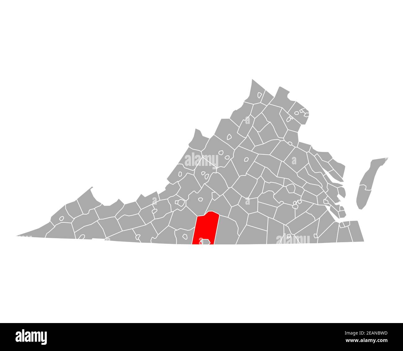 Map of Pittsylvania in Virginia Stock Photo - Alamy