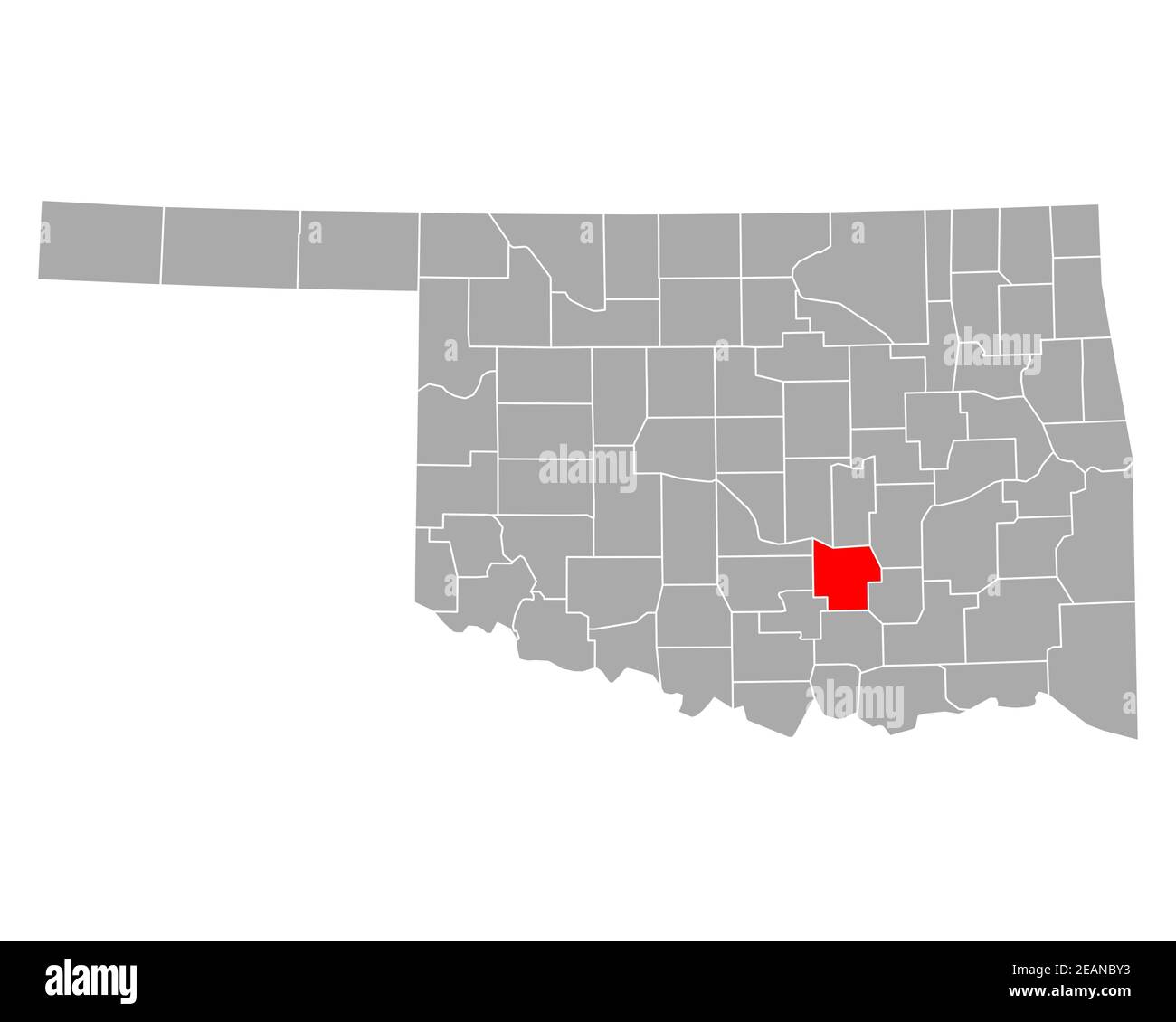Map of Pontotoc in Oklahoma Stock Photo - Alamy