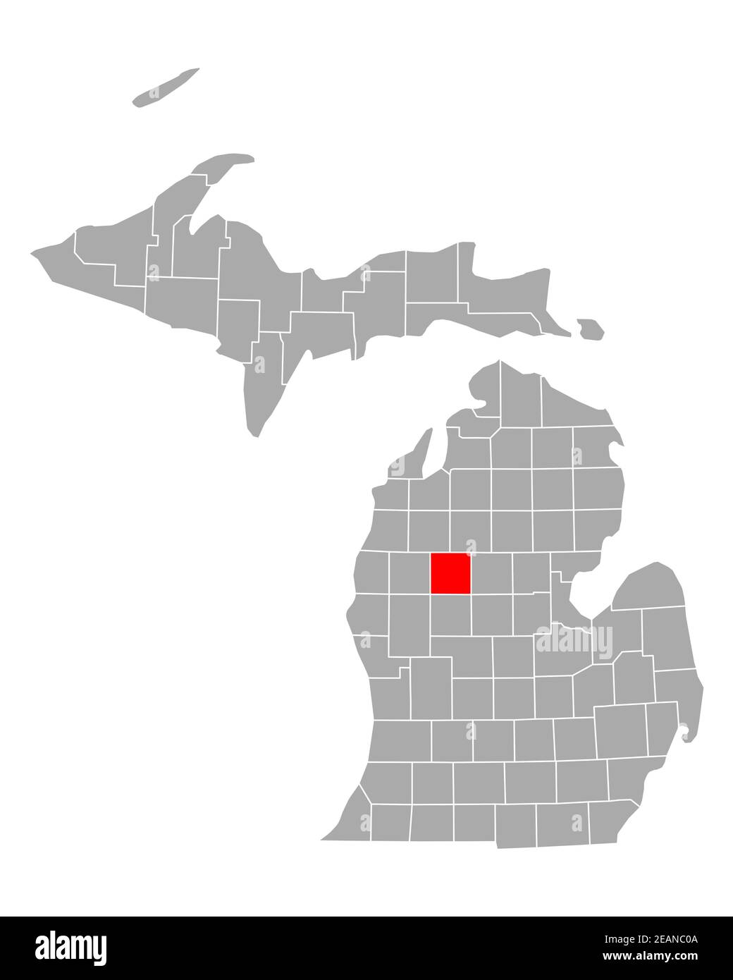 Map of Osceola in Michigan Stock Photo - Alamy