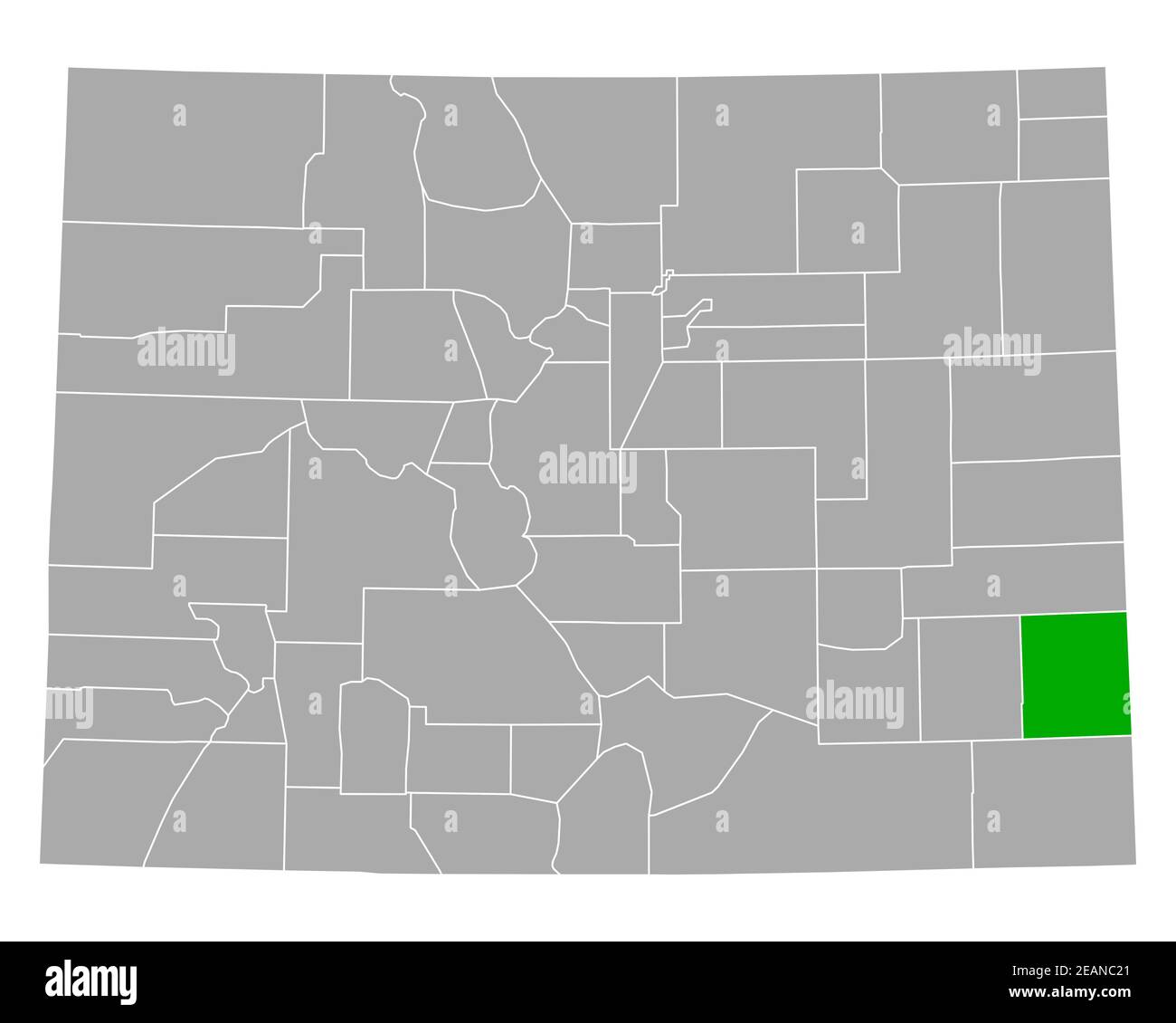 Map of Prowers in Colorado Stock Photo - Alamy