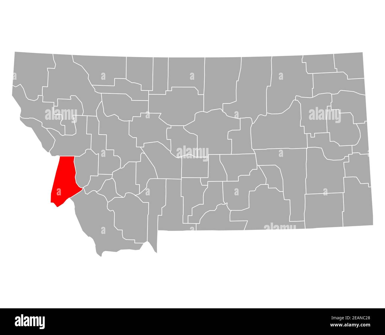 Map of Ravalli in Montana Stock Photo - Alamy