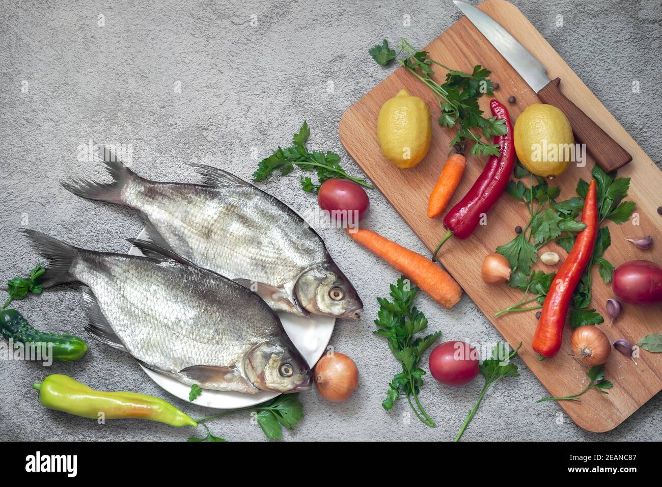 Large river fish bream cooked for frying Stock Photo - Alamy