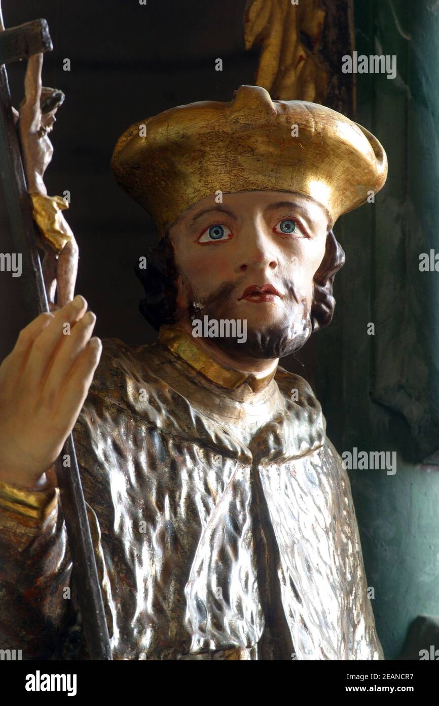 Saint John of Nepomuk, statue on the main altar in the Church of the ...
