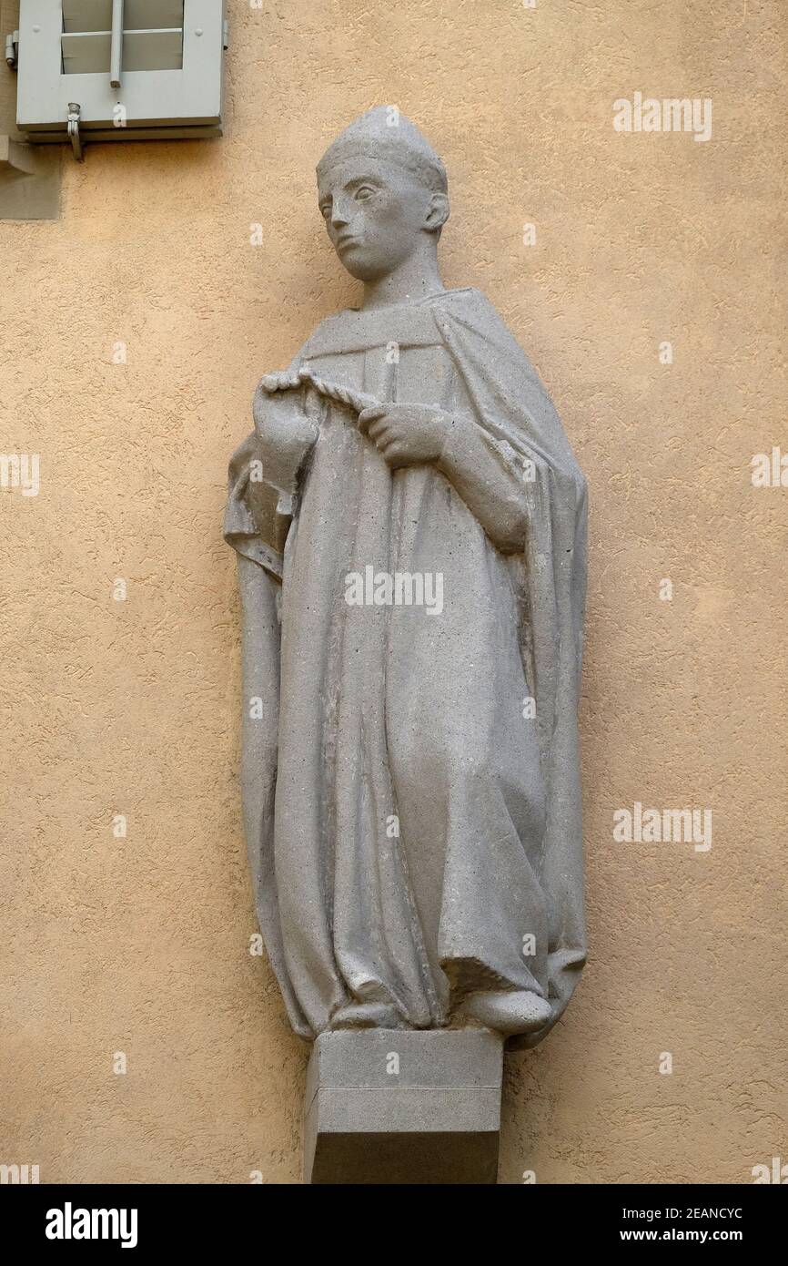 The statue of the Leodegar in the courtyard of the church of St ...