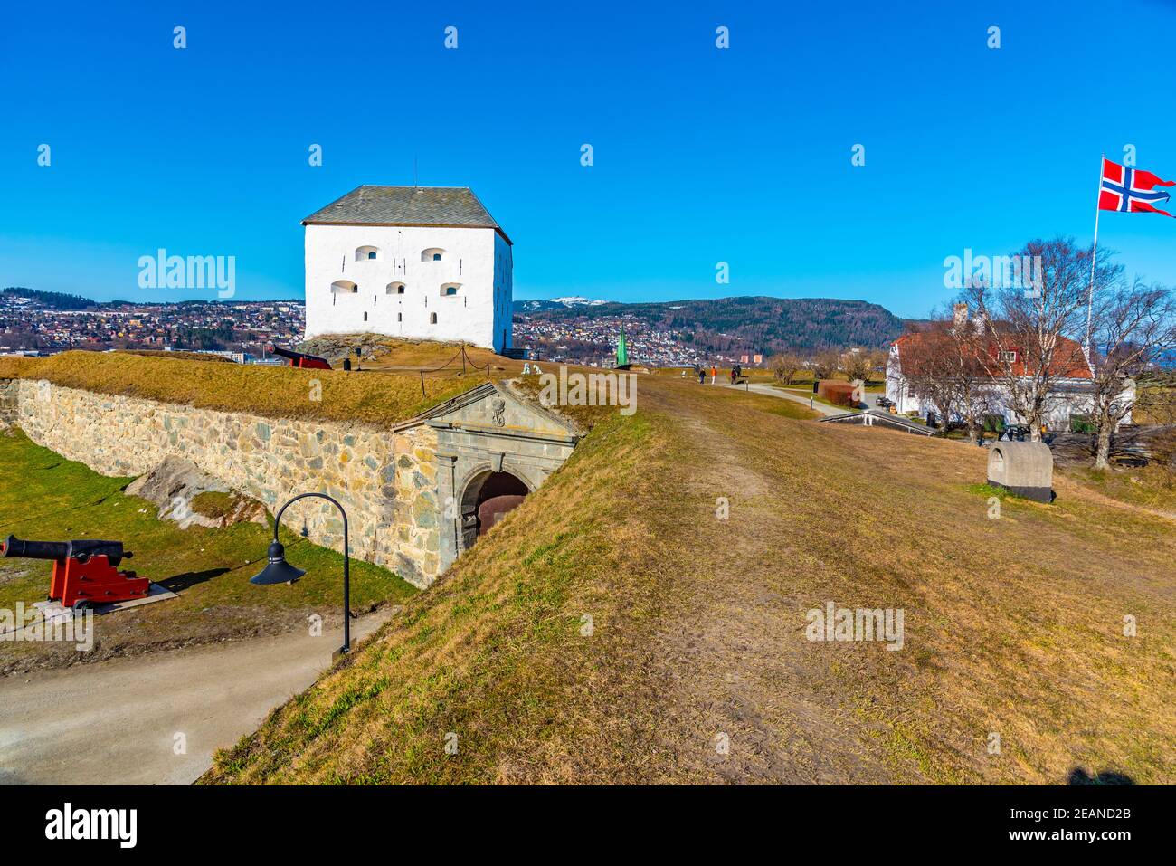 Kristiansten fortress overlooking norwegian city trondheim Stock Photo ...