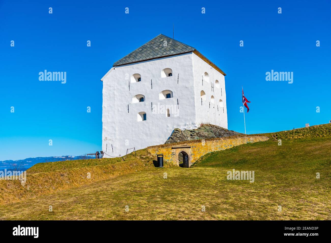 Kristiansten fortress overlooking norwegian city trondheim Stock Photo ...