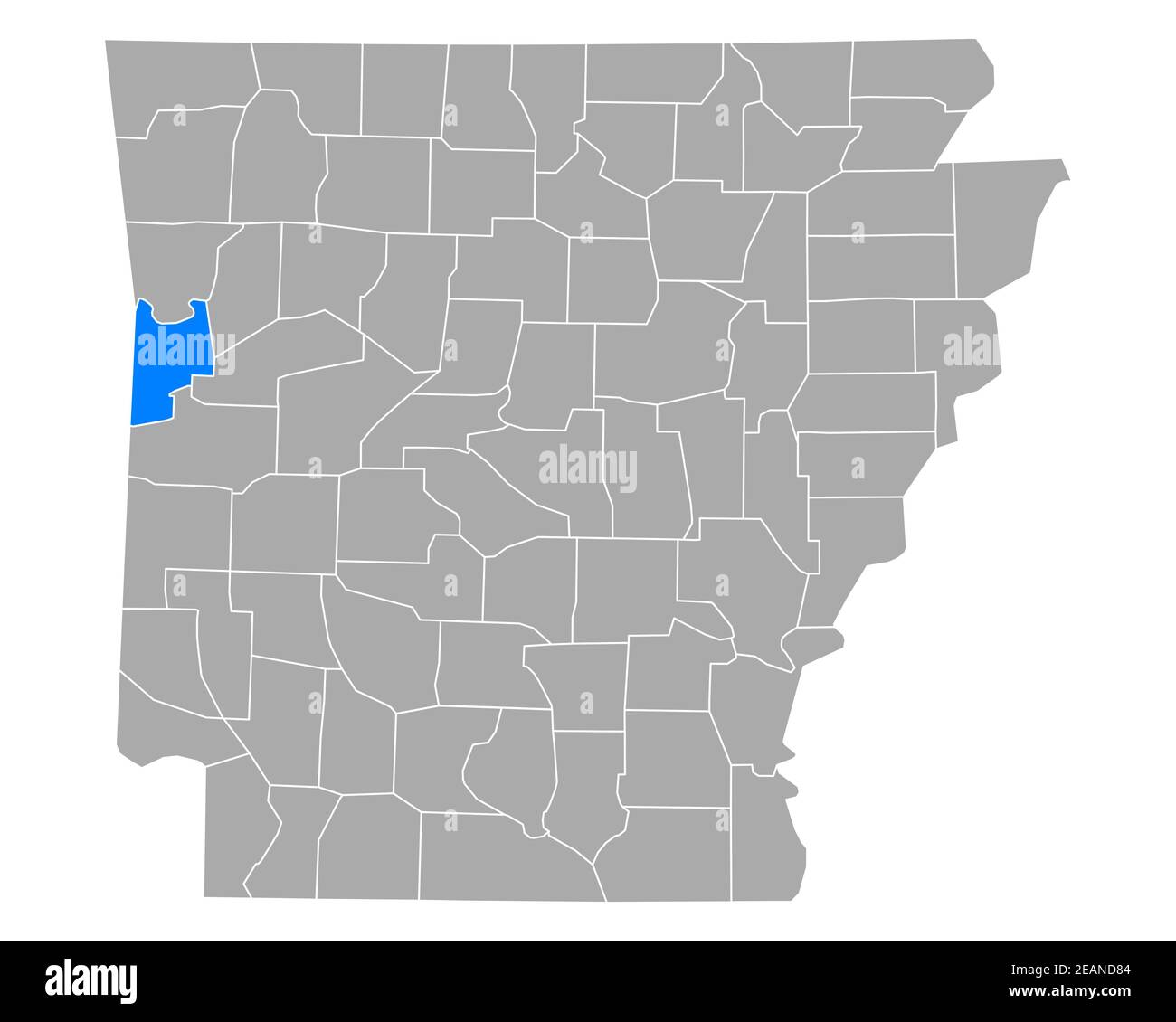 Map of Sebastian in Arkansas Stock Photo - Alamy