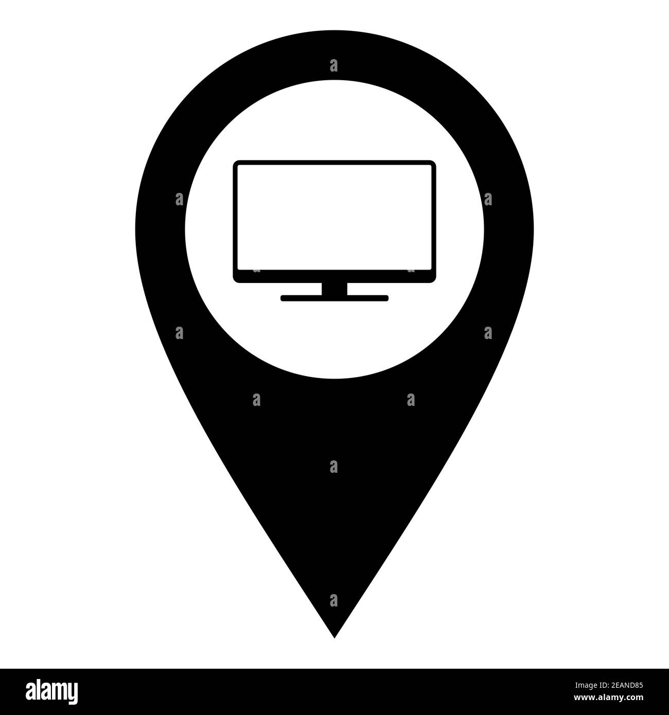 Screen and location pin Stock Photo - Alamy