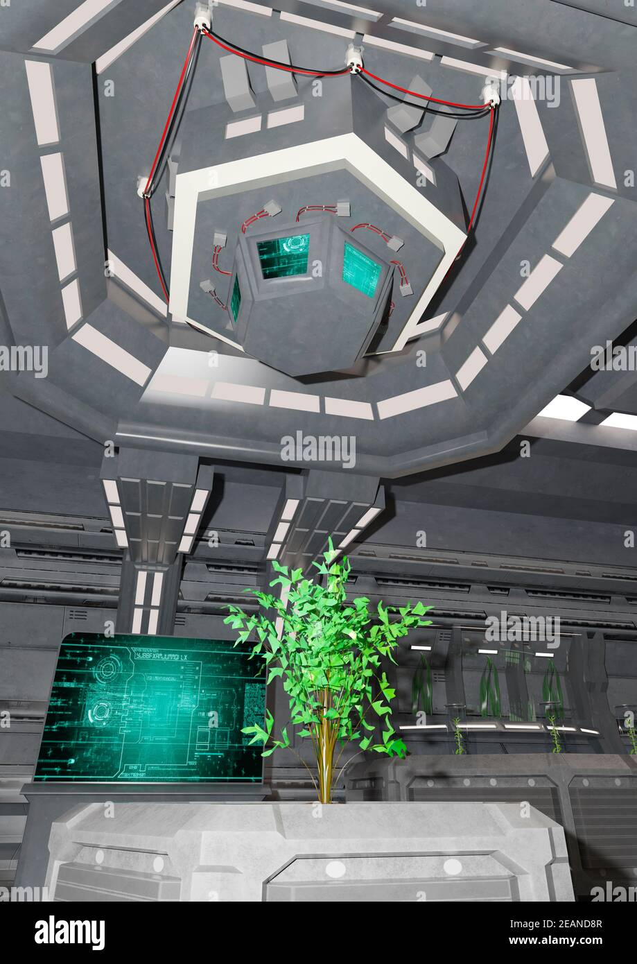 3D Rendering Botanical Space Laboratory Stock Photo - Alamy