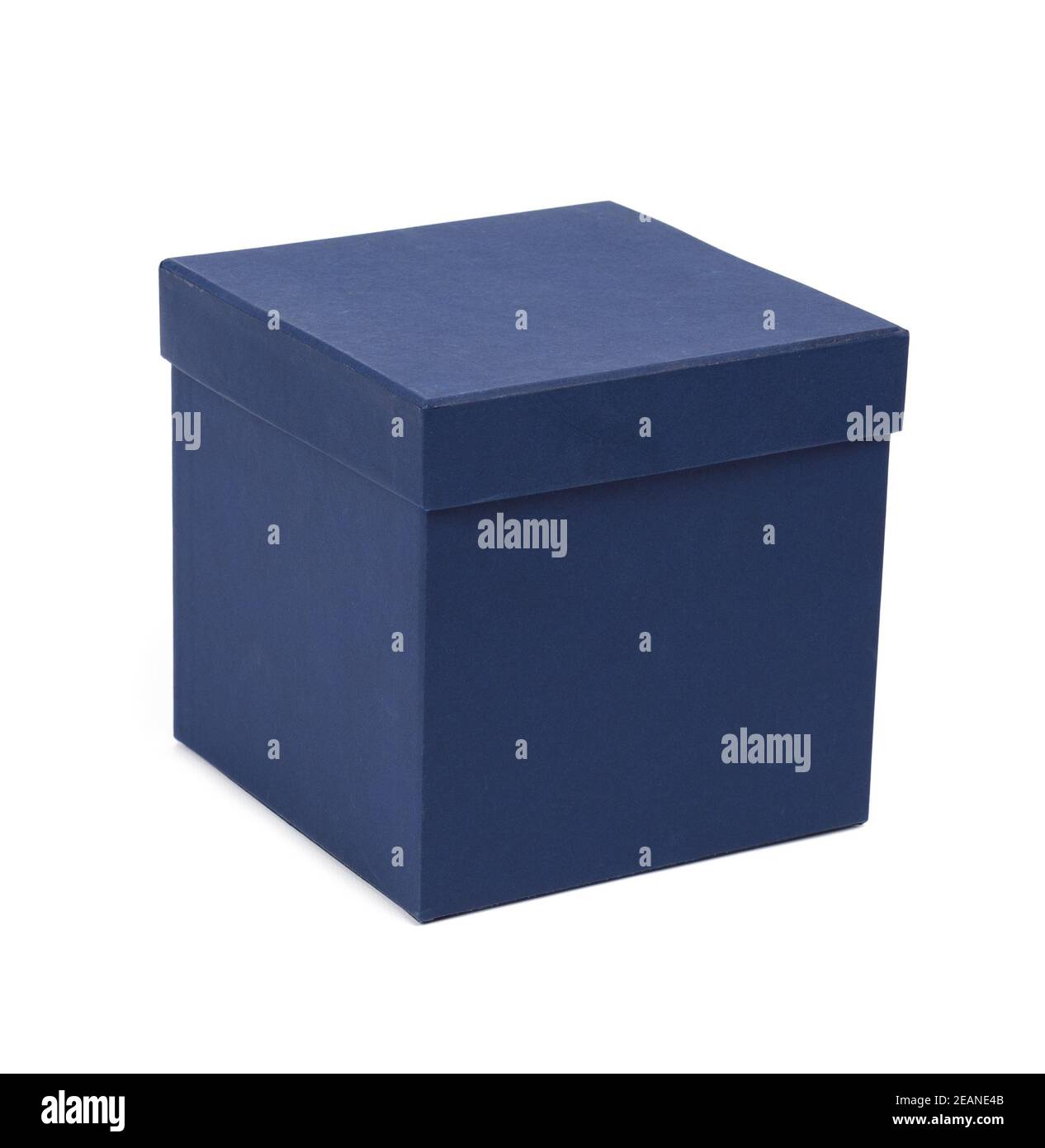 closed blue cardboard box with lid for gifts isolated on white ...